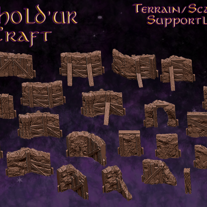 3D Printable Mine walls Set by Behold'ur Craft