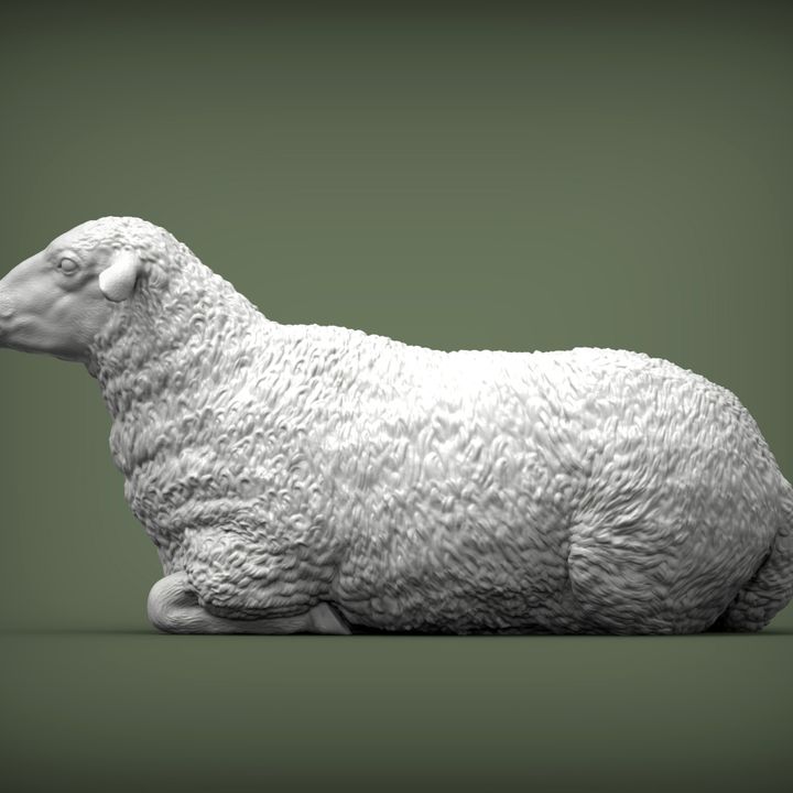 3D Printable Sheep lies by Alexander3dart