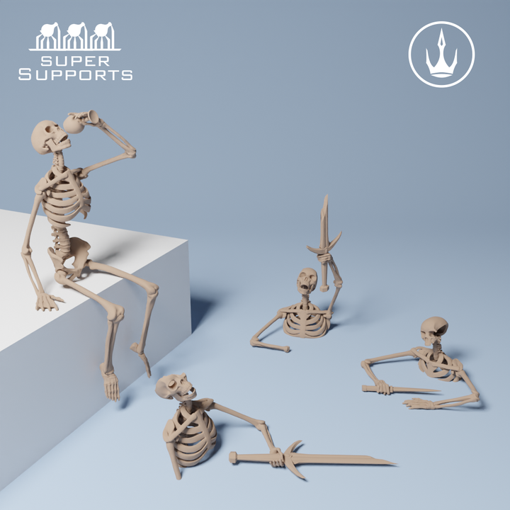 3D Printable Human skeleton poses 17-20 by The King of Bits
