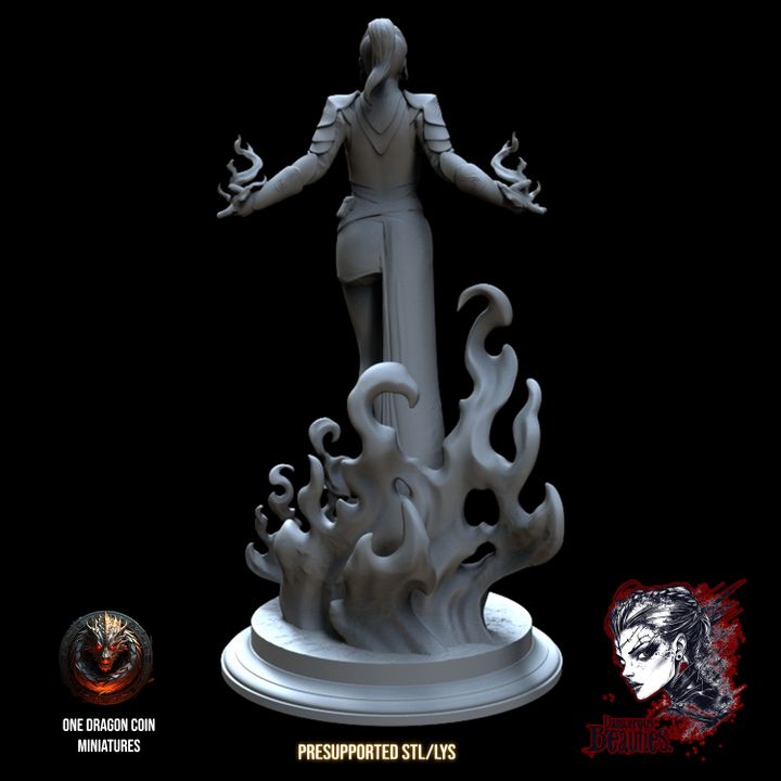 3D Printable Farea, Paladin of Fire - 32 MM by One Dragon Coin Miniatures
