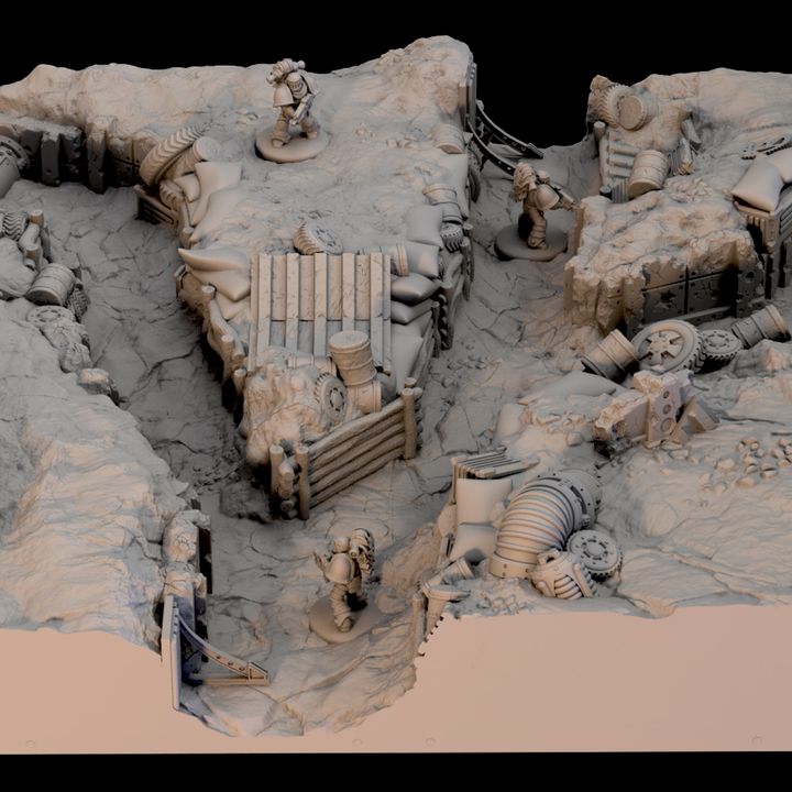3D Printable Trench Warfare Modular Tiles by LOOTgames