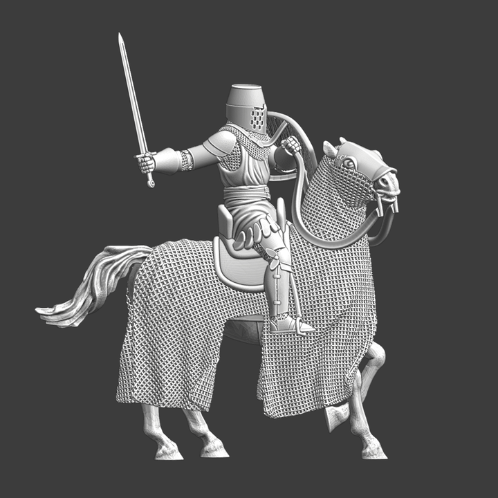 3D Printable Mounted medieval heavy knight by Northern Crusades Miniatures