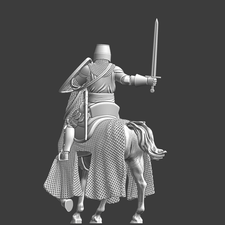 3D Printable Mounted medieval heavy knight by Northern Crusades Miniatures