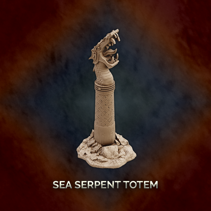 3D Printable Sea Serpent Totem by Artificers_Mini