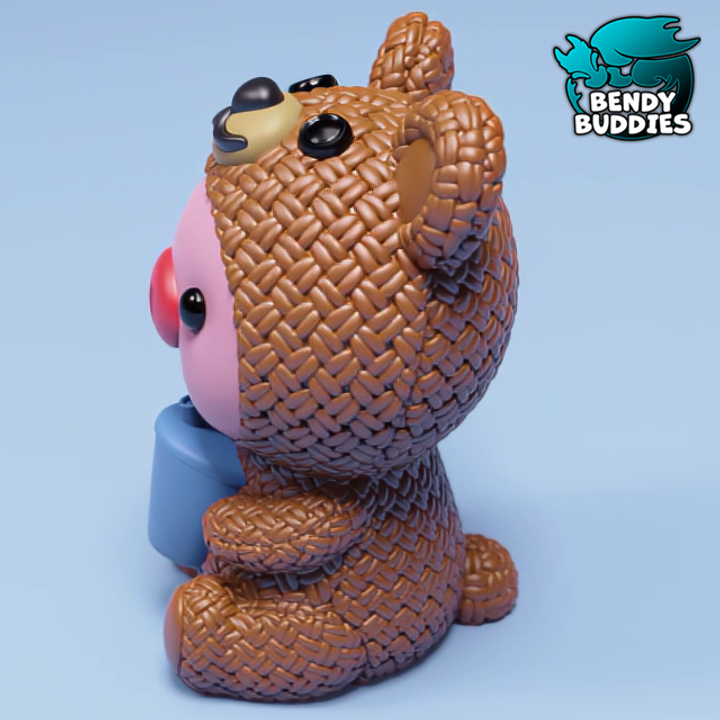 3D Printable Piggy Bear Costume / Cute Knitted Beast Model ...