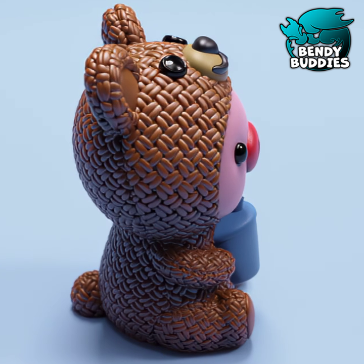 3D Printable Piggy Bear Costume / Cute Knitted Beast Model ...