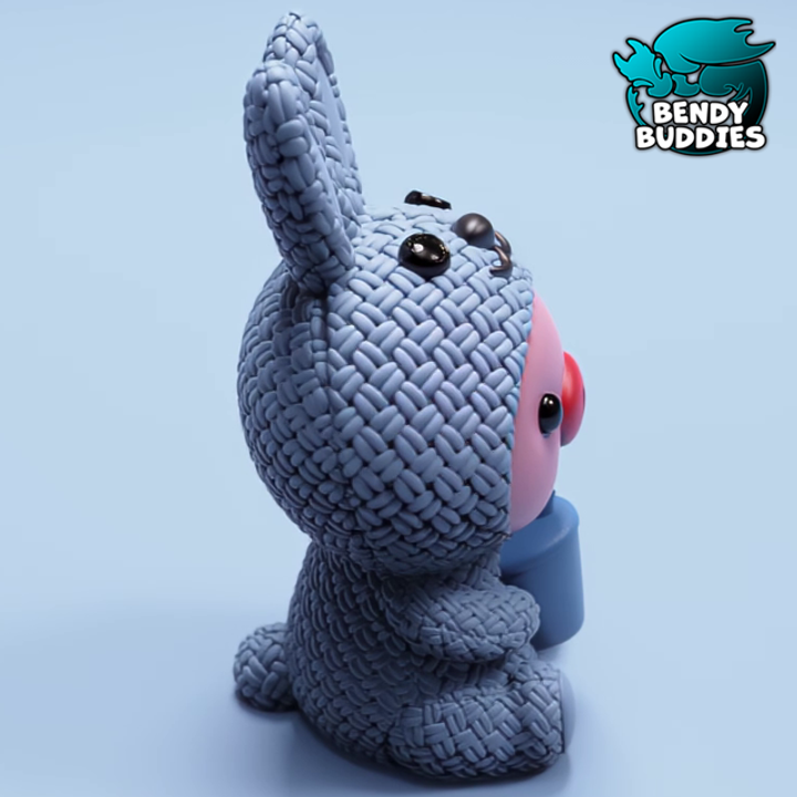3D Printable Piggy Rabbit Costume / Cute Knitted Beast Model ...