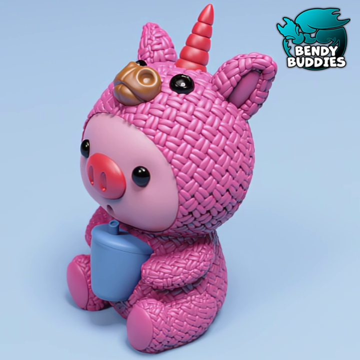 3D Printable Piggy Unicorn Costume / Cute Knitted Beast Model ...