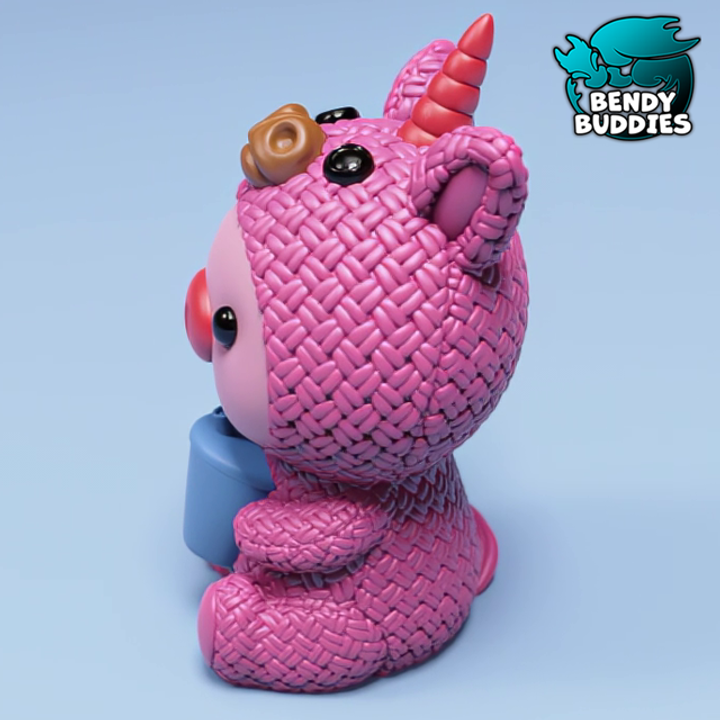 3D Printable Piggy Unicorn Costume / Cute Knitted Beast Model ...