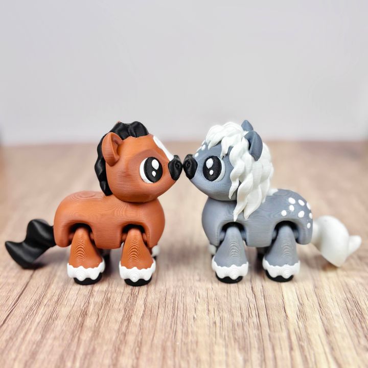 3D Printable Bay and Dapple Flexi Pony - No Supports 🐴💕 by SugarPaws3D