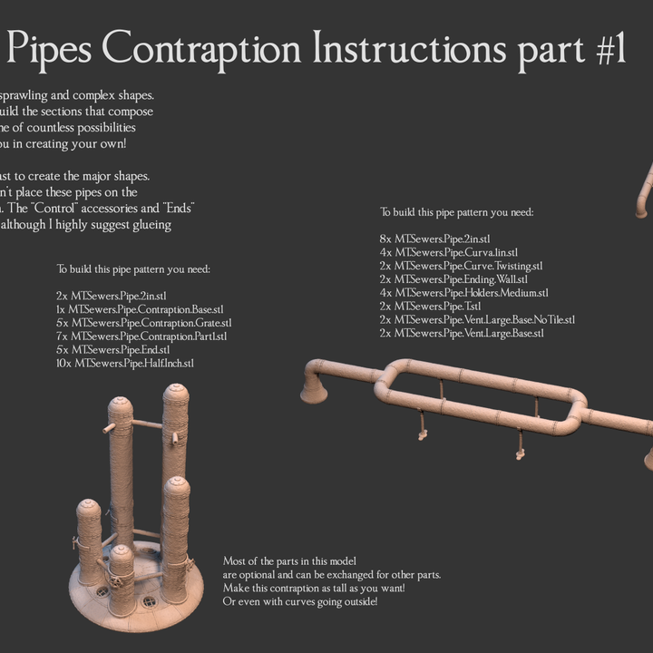 3D Printable The Sewers - Modular Pipes by Making Tlon