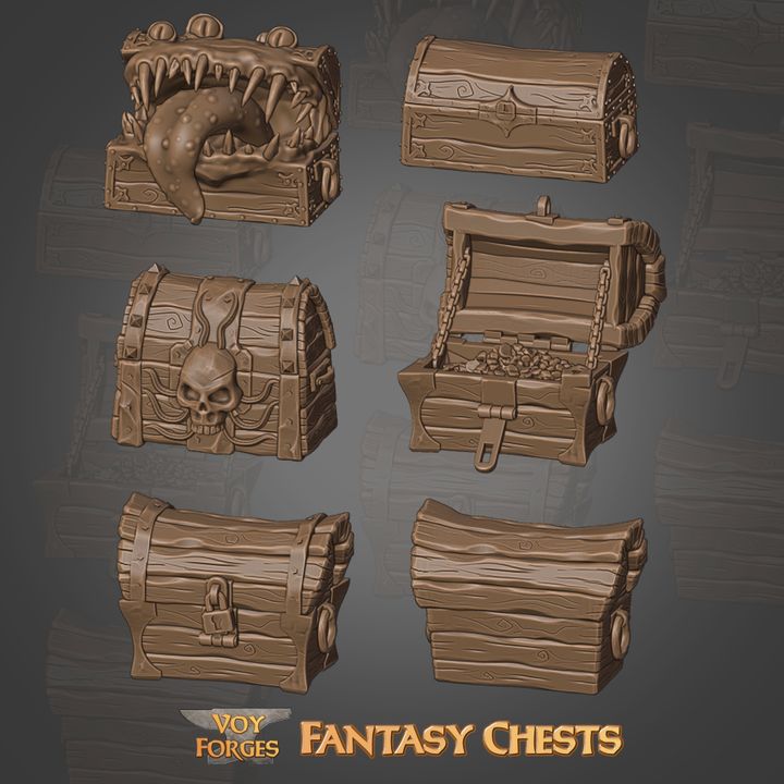 3D Printable Fantasy Chests - Basing Bits by Voy Forges