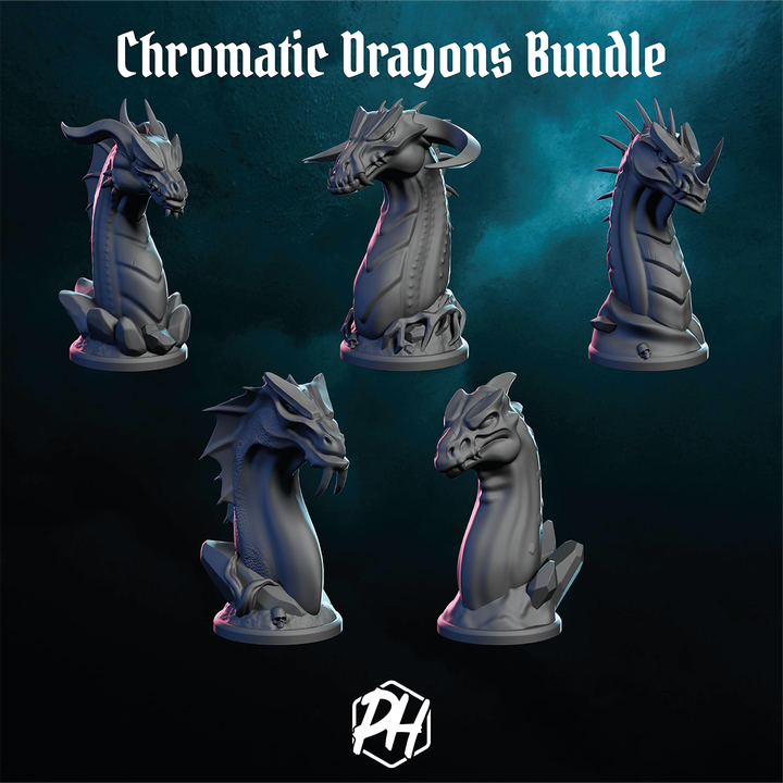 3D Printable Chromatic Dragons Bundle by Phutura Hobbies