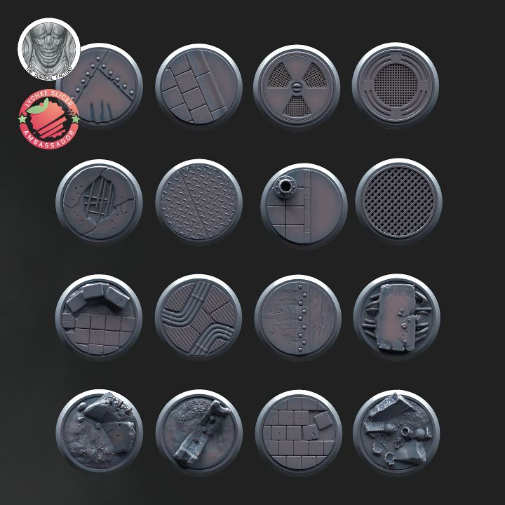 3D Printable Terrain - Bases - Modern by TheSurrealFactory