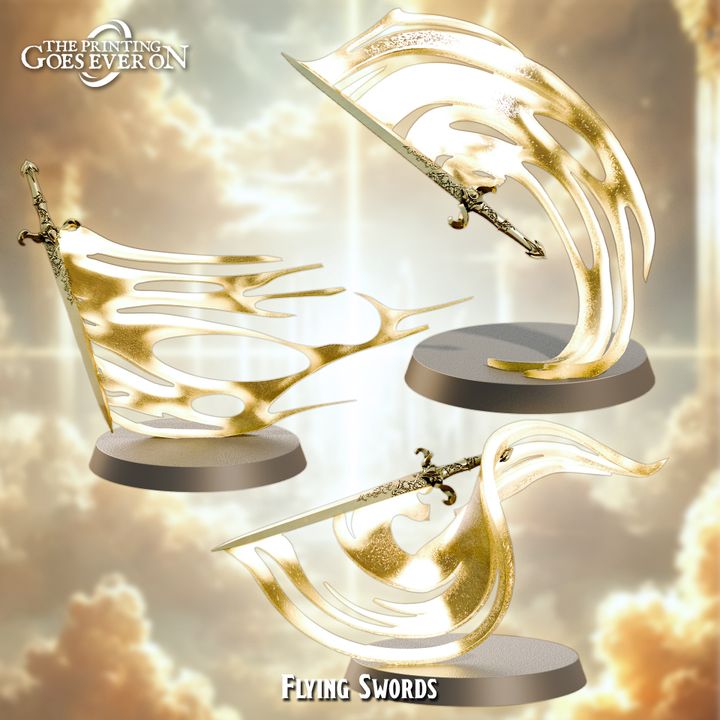 3D Printable Flying Swords - Presupported by The Printing Goes Ever On