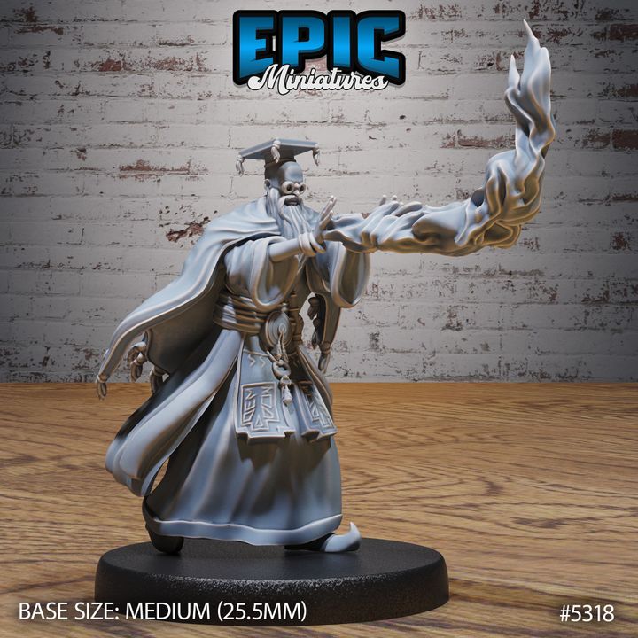3D Printable Schoolar Wizard / Academic Sorcerer / Humanoid Spellcaster ...