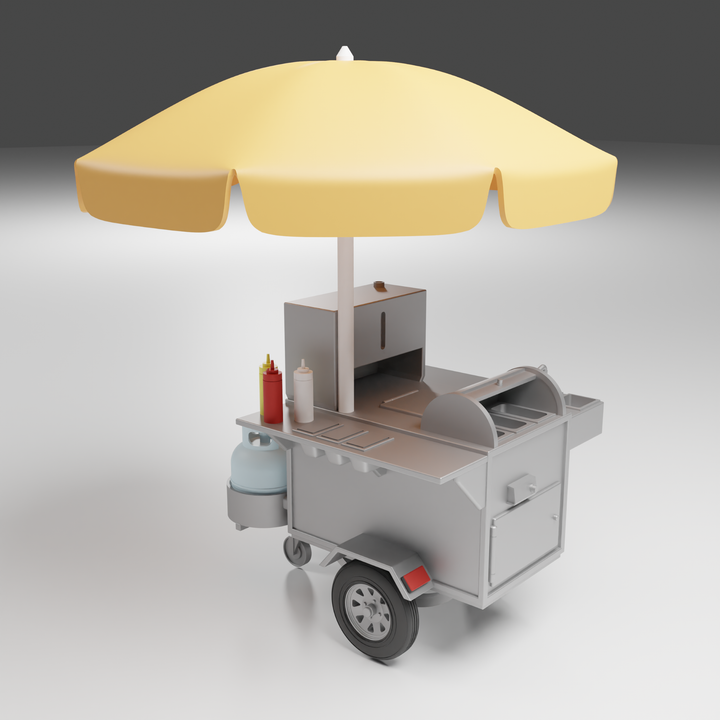 3D Printable Food/Hot Dog/Sausage Cart by JSK Miniatures