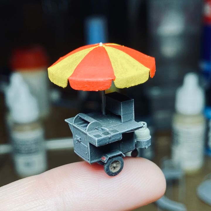 3D Printable Food/Hot Dog/Sausage Cart by JSK Miniatures