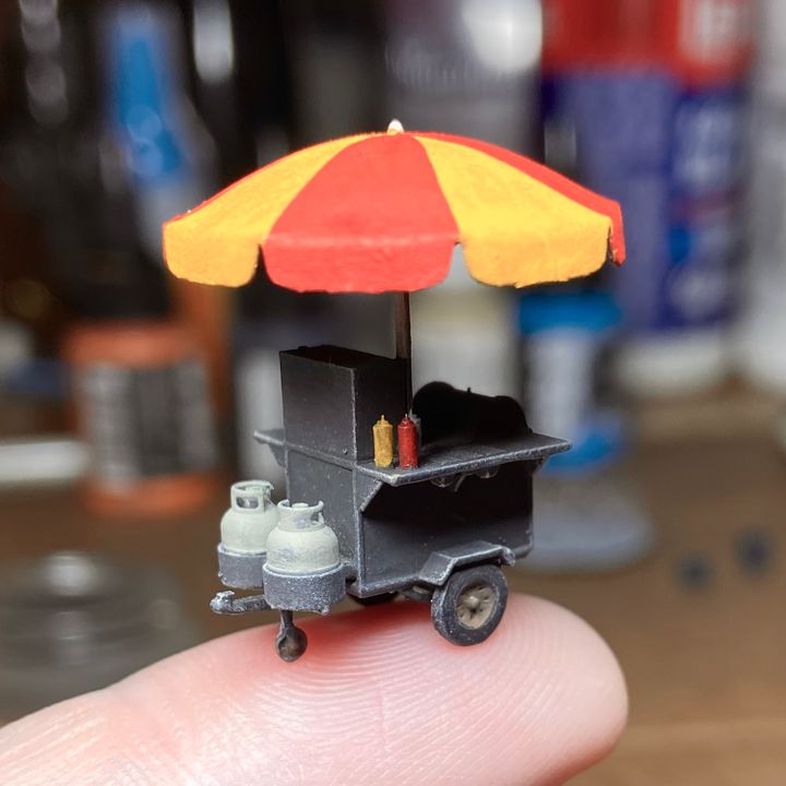 3D Printable Food/Hot Dog/Sausage Cart by JSK Miniatures