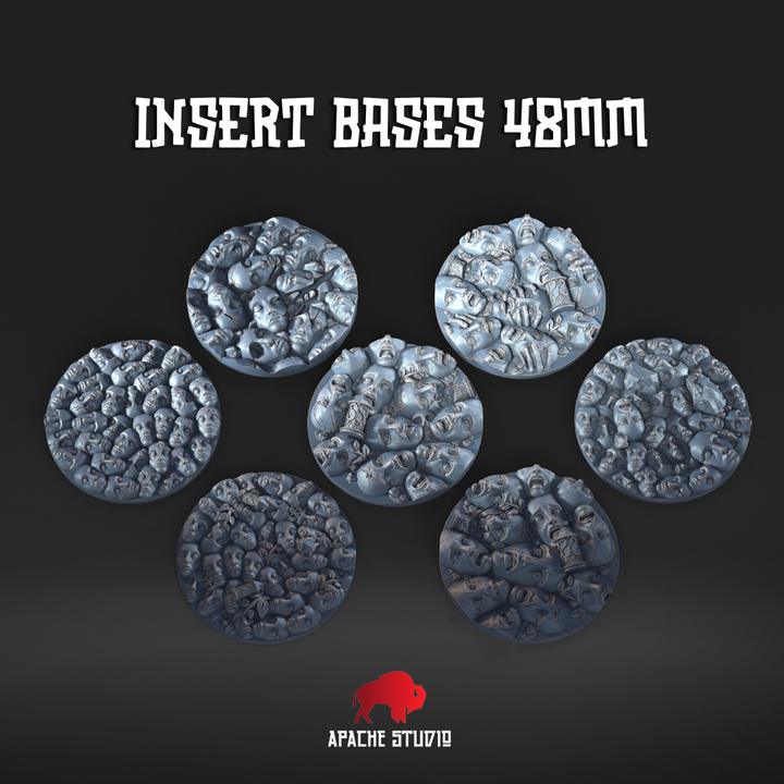 3D Printable Kingdom Death Base Inserts (7) 48MM by Apache-Studio