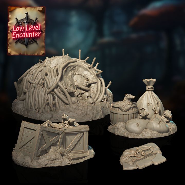 3D Printable Rat Nest Scenery Pieces by Low Level Encounter