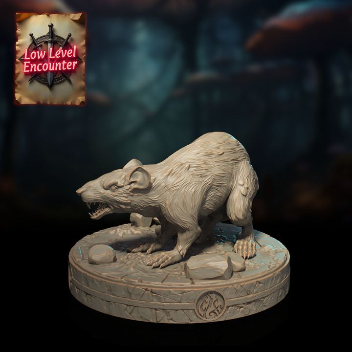 3D Printable Giant Rat by Low Level Encounter
