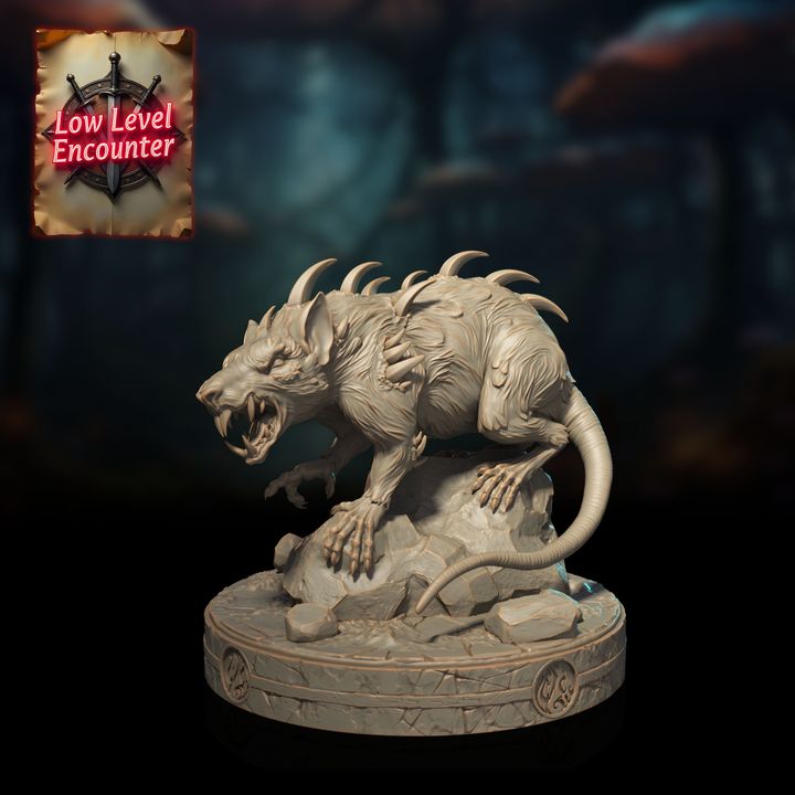 3D Printable Dire Rat by Low Level Encounter