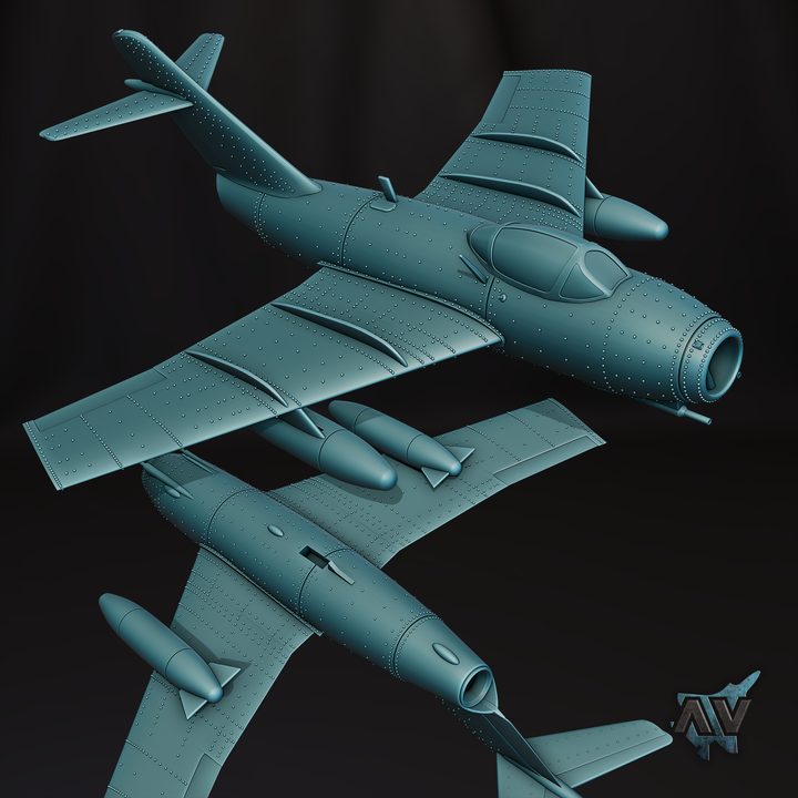 3D Printable MiG-15 Scale Model 1/144 by AV Military