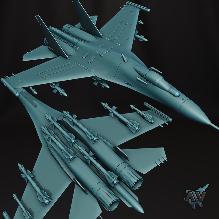 3D Printable SU-27 Scale Model 1/144 by AV Military