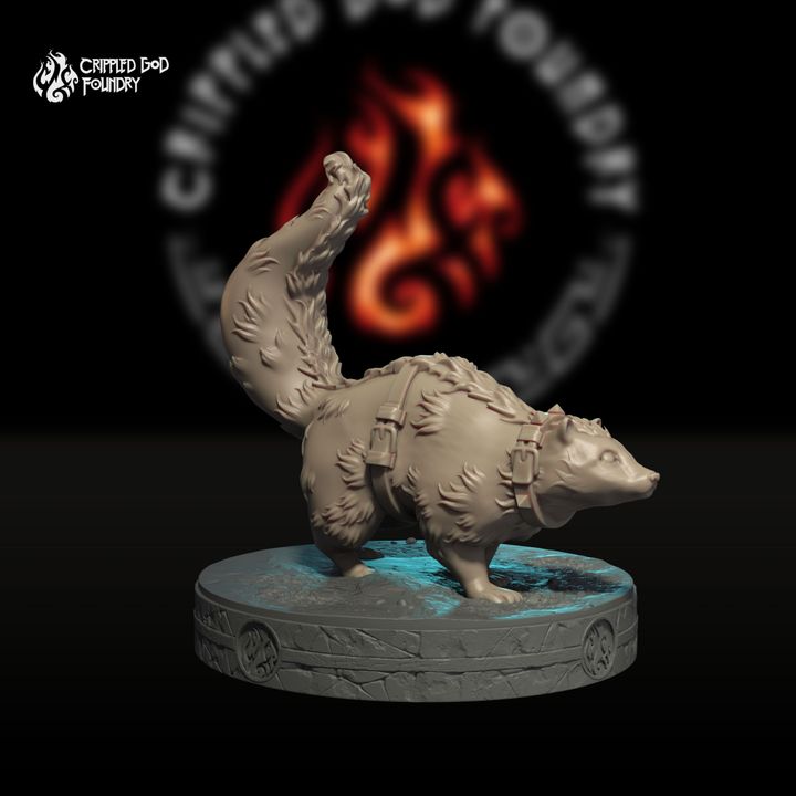 3D Printable Skunk Familiar by Crippled God Foundry