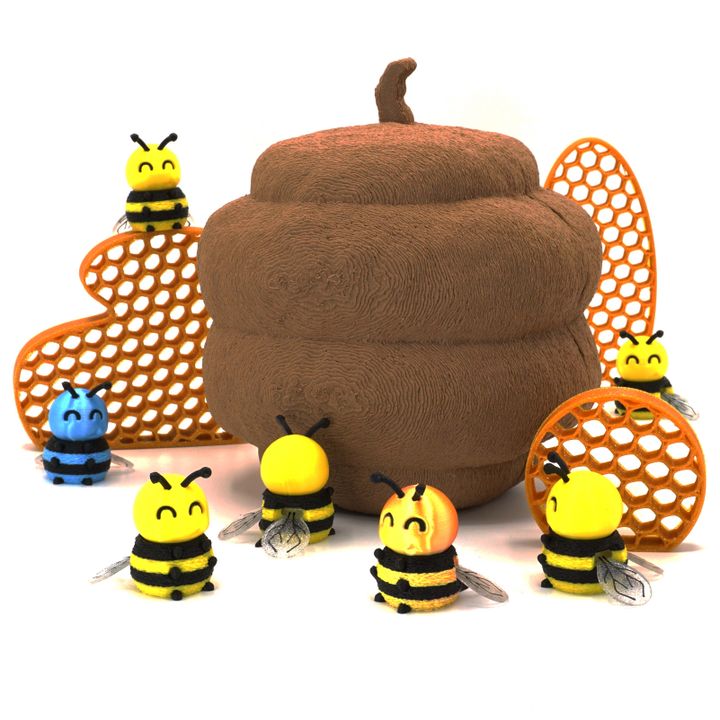 3D Printable Fuzzy Bee by McGybeer