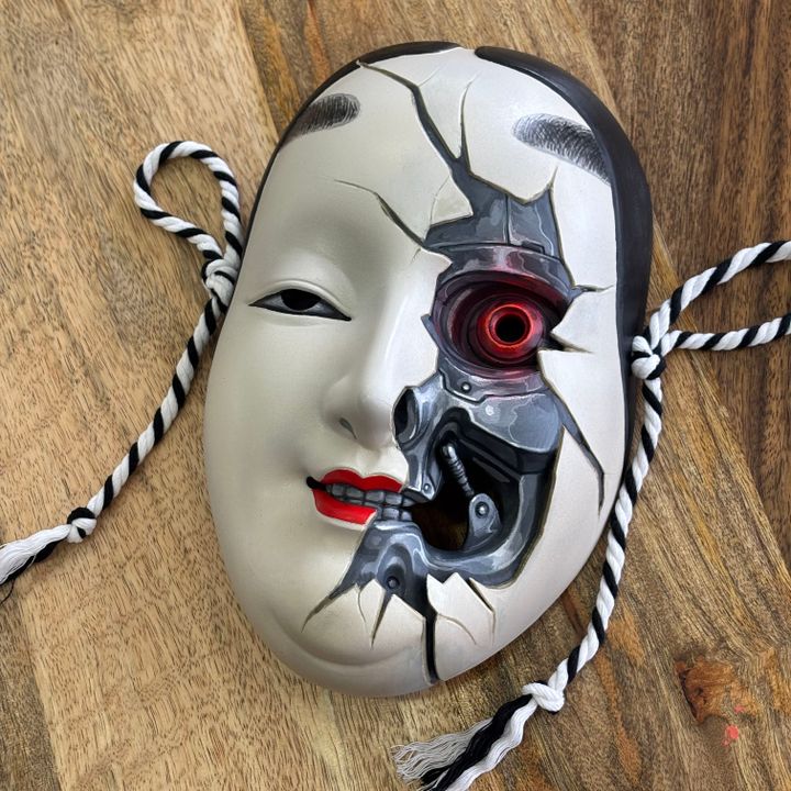 3D Printable onnabot - japanese mask by Golden Kaeru