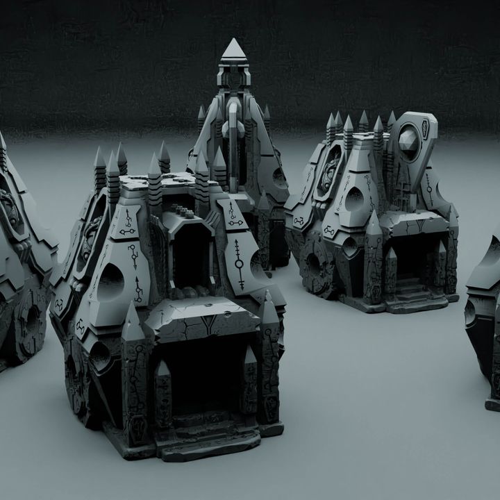 3D Printable Robot Legions Large Pyramid Tabletop Terrain by Lex Addams