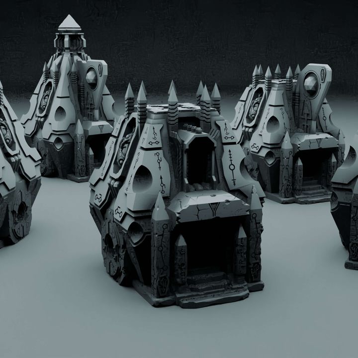 3D Printable Robot Legions Large Pyramid Tabletop Terrain by Lex Addams