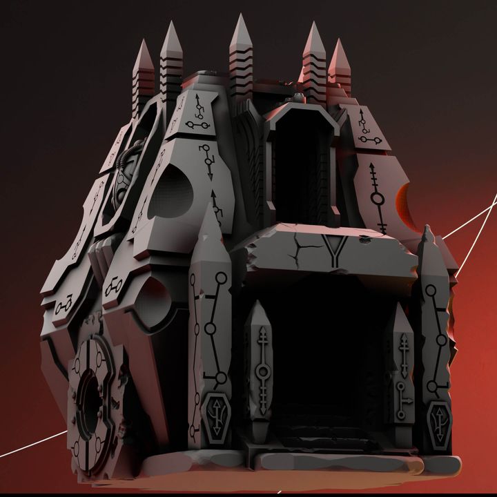 3D Printable Robot Legions Large Pyramid Tabletop Terrain by Lex Addams