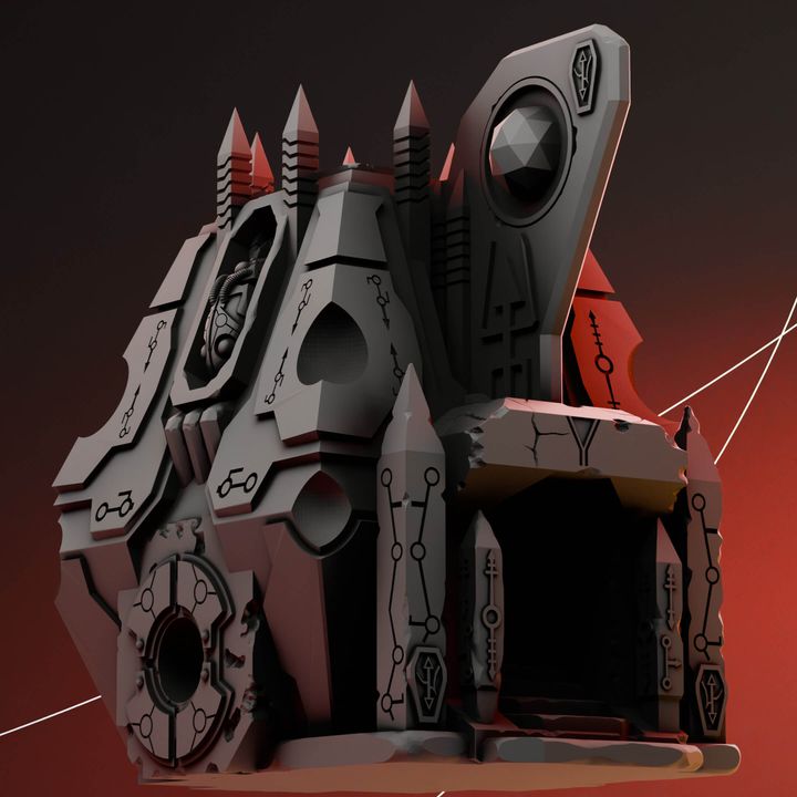 3D Printable Robot Legions Large Pyramid Tabletop Terrain by Lex Addams