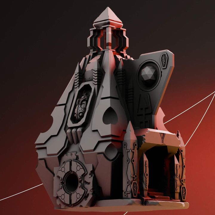 3D Printable Robot Legions Large Pyramid Tabletop Terrain by Lex Addams