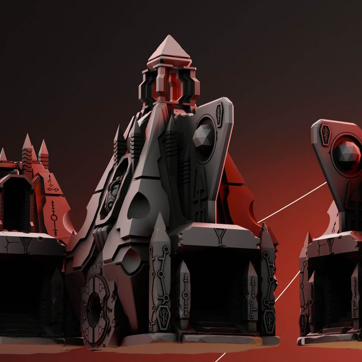 3D Printable Robot Legions Large Pyramid Tabletop Terrain by Lex Addams