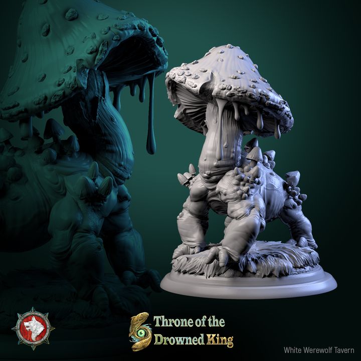 3D Printable Fungal Hound, pre-supported by White Werewolf Tavern