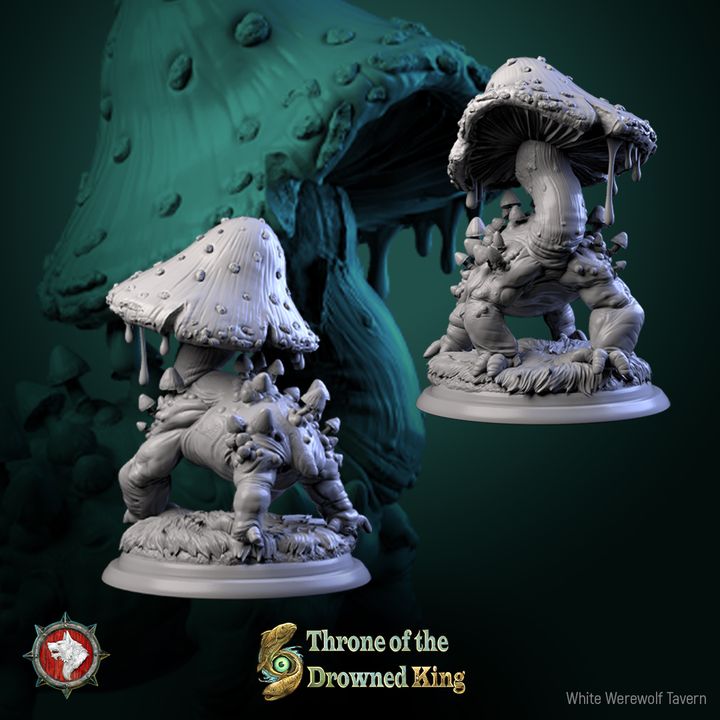3D Printable Fungal Hound, pre-supported by White Werewolf Tavern