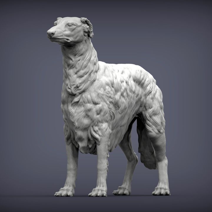 3D Printable Russian Borzoi by Alexander3dart