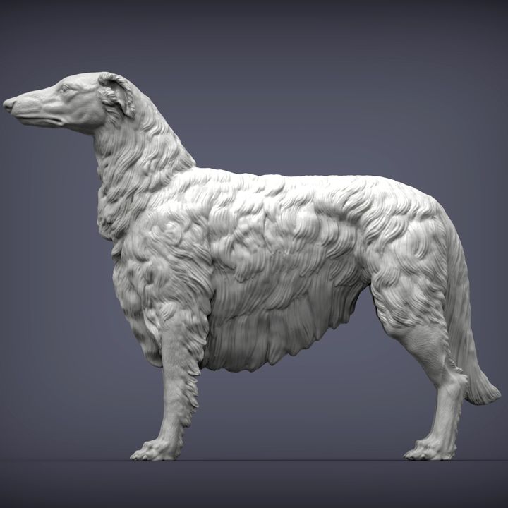 3D Printable Russian Borzoi by Alexander3dart
