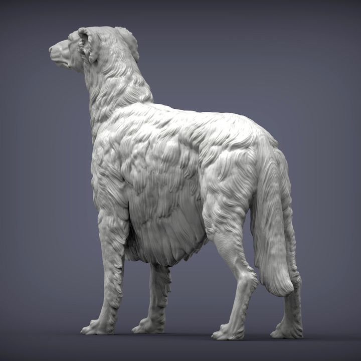 3D Printable Russian Borzoi by AKUZMENKO