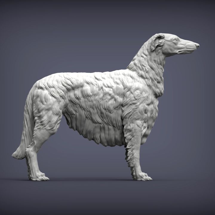 3D Printable Russian Borzoi by Alexander3dart