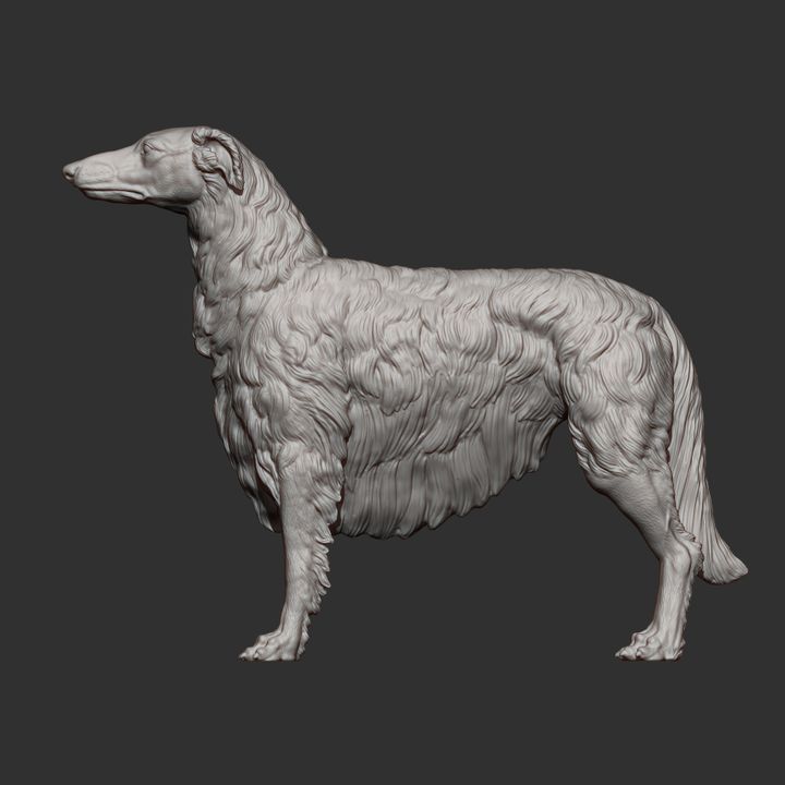 3D Printable Russian Borzoi by Alexander3dart