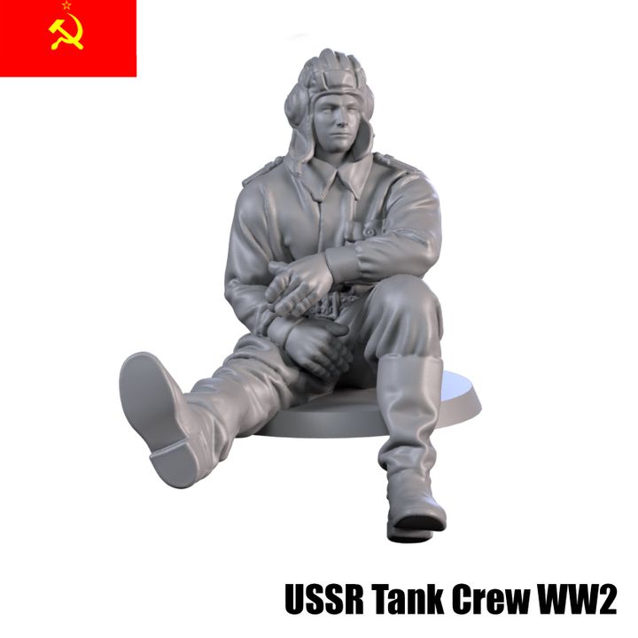 3D Printable Russian Tank Crew ww2 by Artofwar