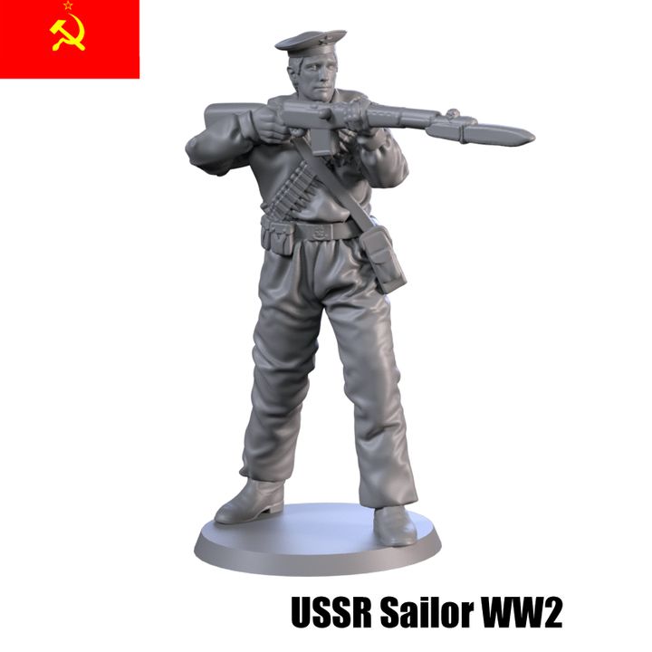 3D Printable Russian Sailor ww2 by Artofwar