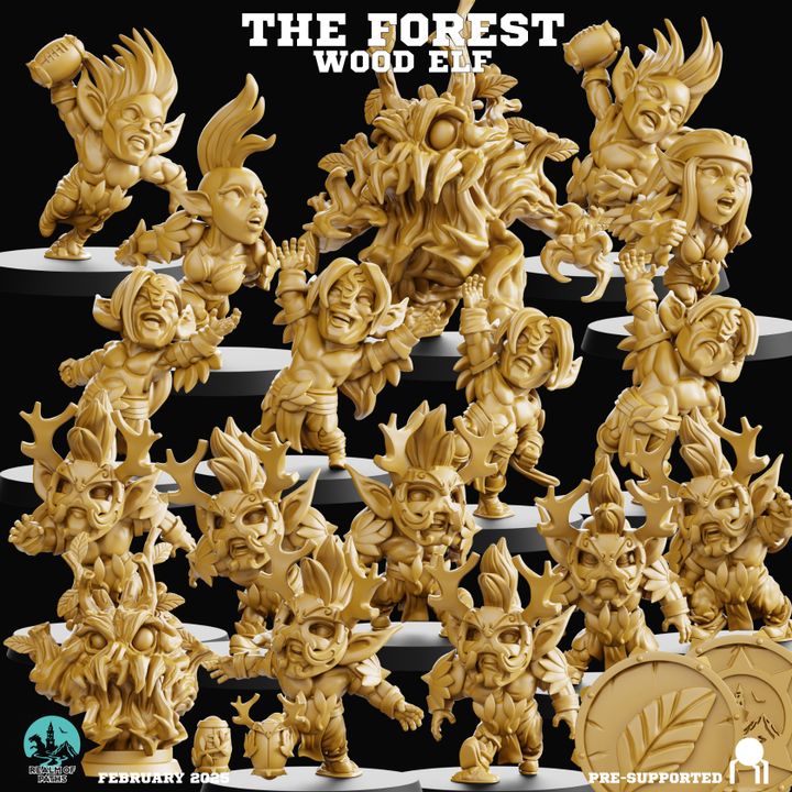 3D Printable TEAM #2 - THE FOREST - WOOD ELF TEAM - Fantasy Football by ...