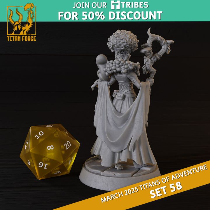 3D Printable Female Spore Druid - DnD Hero Characters - Titans of ...