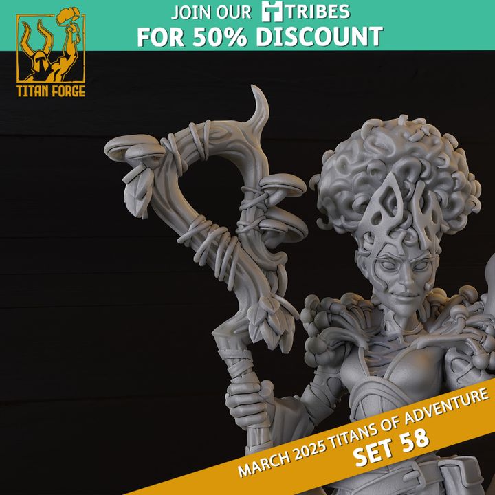 3D Printable Female Spore Druid - DnD Hero Characters - Titans of ...